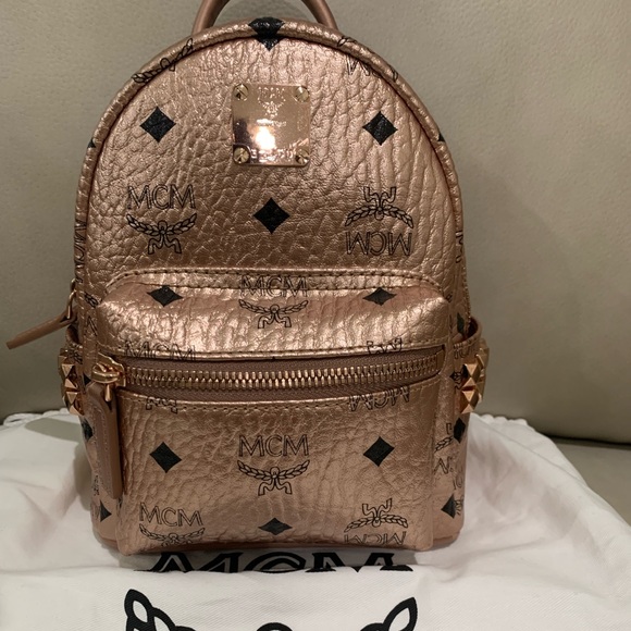 MCM | Bags | Mcm Mini Stud Bebe Boo Backpack Champagne | Poshmark
